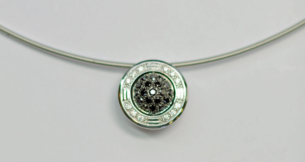 18k Gold Reversible Diamond Pendant,SOLD – Deleuse Fine Jewelry